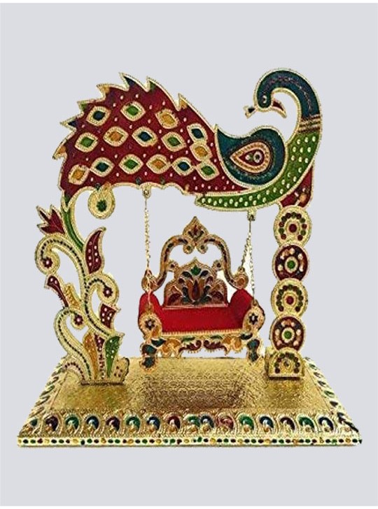 Buy Laddu Gopal Ji Jhula for Janmashtami, Kanha Ji Jhula Special Wooden ...